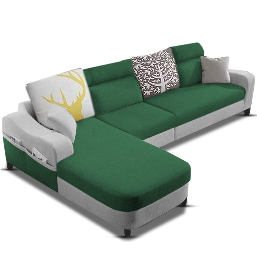 Amanda LHS 6 Seater L Shape,Sofa Set for Living Room (Green Grey Fabri