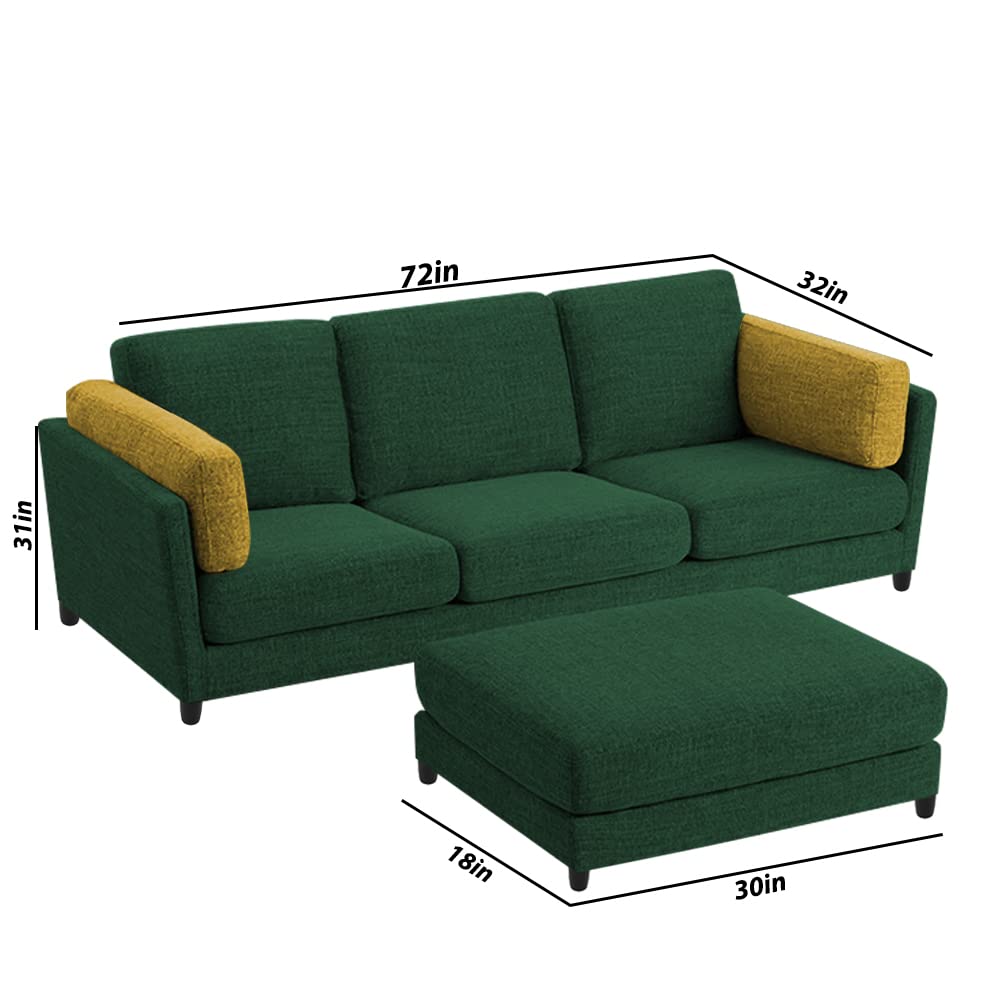 Nairo 4 Seater Interchangeable L Shape Sofa with Ottoman for Living Ro
