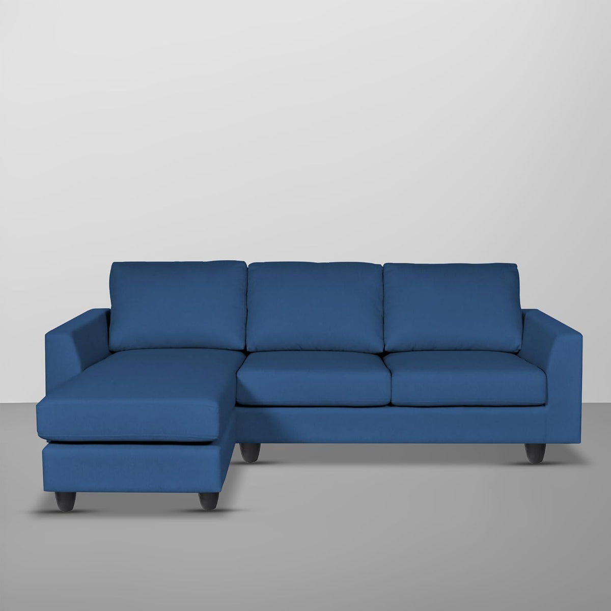 Danver LHS 4 Seater L Shape Sofa Set for Living Room (Blue Fabric) Pre