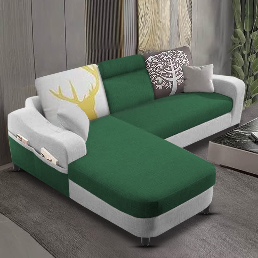 Amanda LHS 4 Seater L Shape,Sofa Set for Living Room (Green Grey Fabri