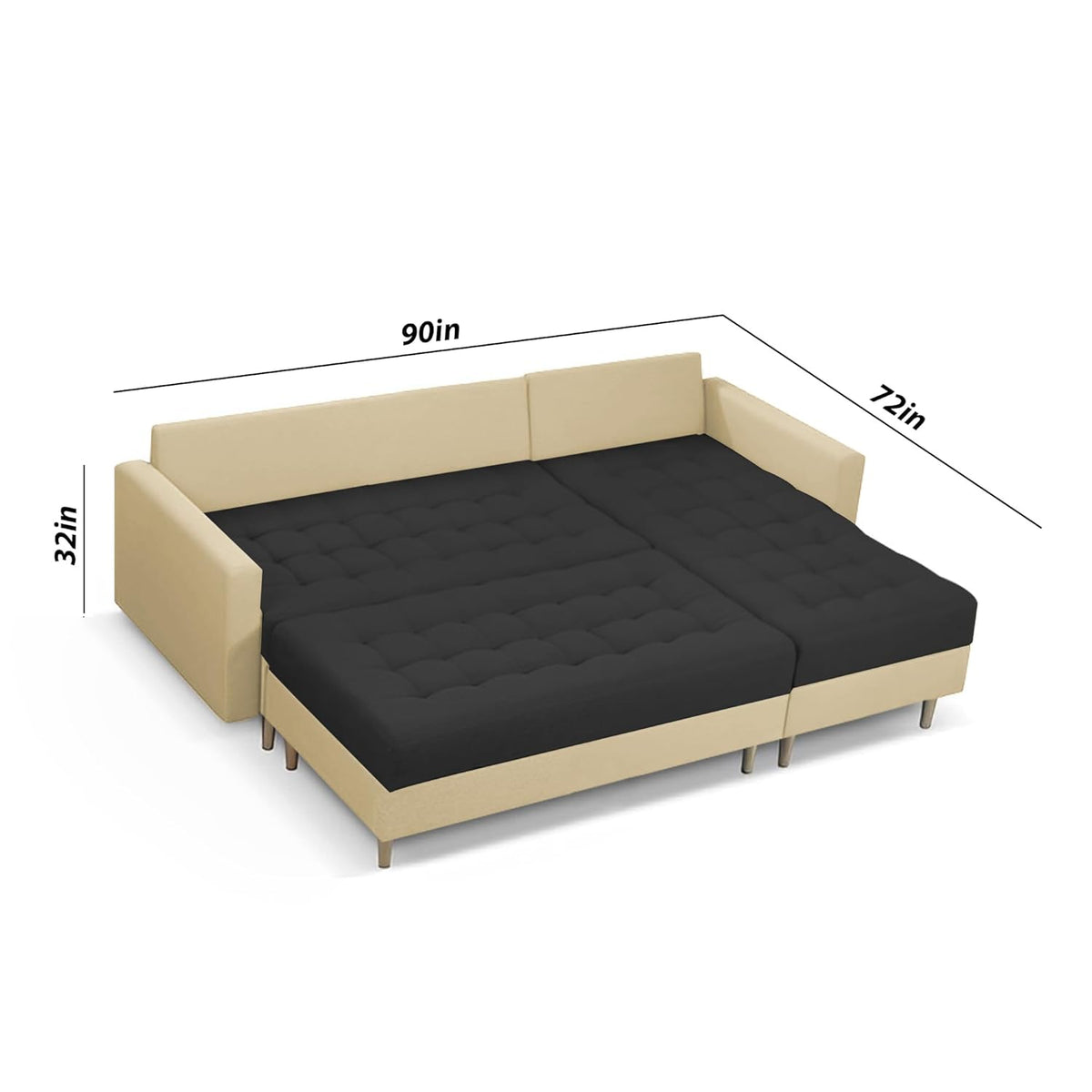 CASALIVING - Ashton RHS 4 Seater L Shape Sofa Set with Center Table fo