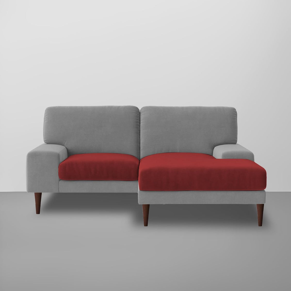 Latieo RHS 2 Seater Lounger L Shape Sofa Set for Living Room (Maroon G